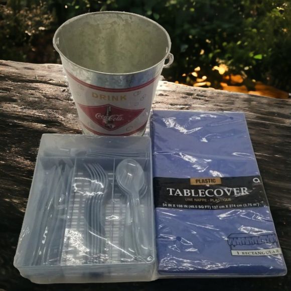 Coca Cola | Dining | Coca Cola Galvanized Metal Pail Utsensils Caddy ...